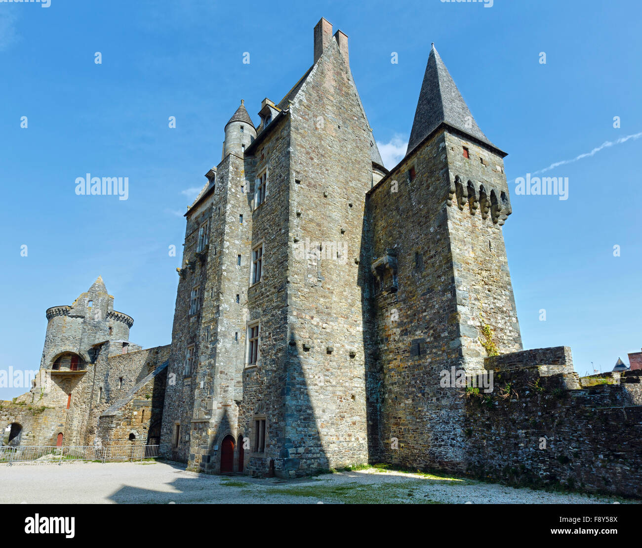 Medieval castle in the town of Vitre. Build by baron Robert I of Vitre ...