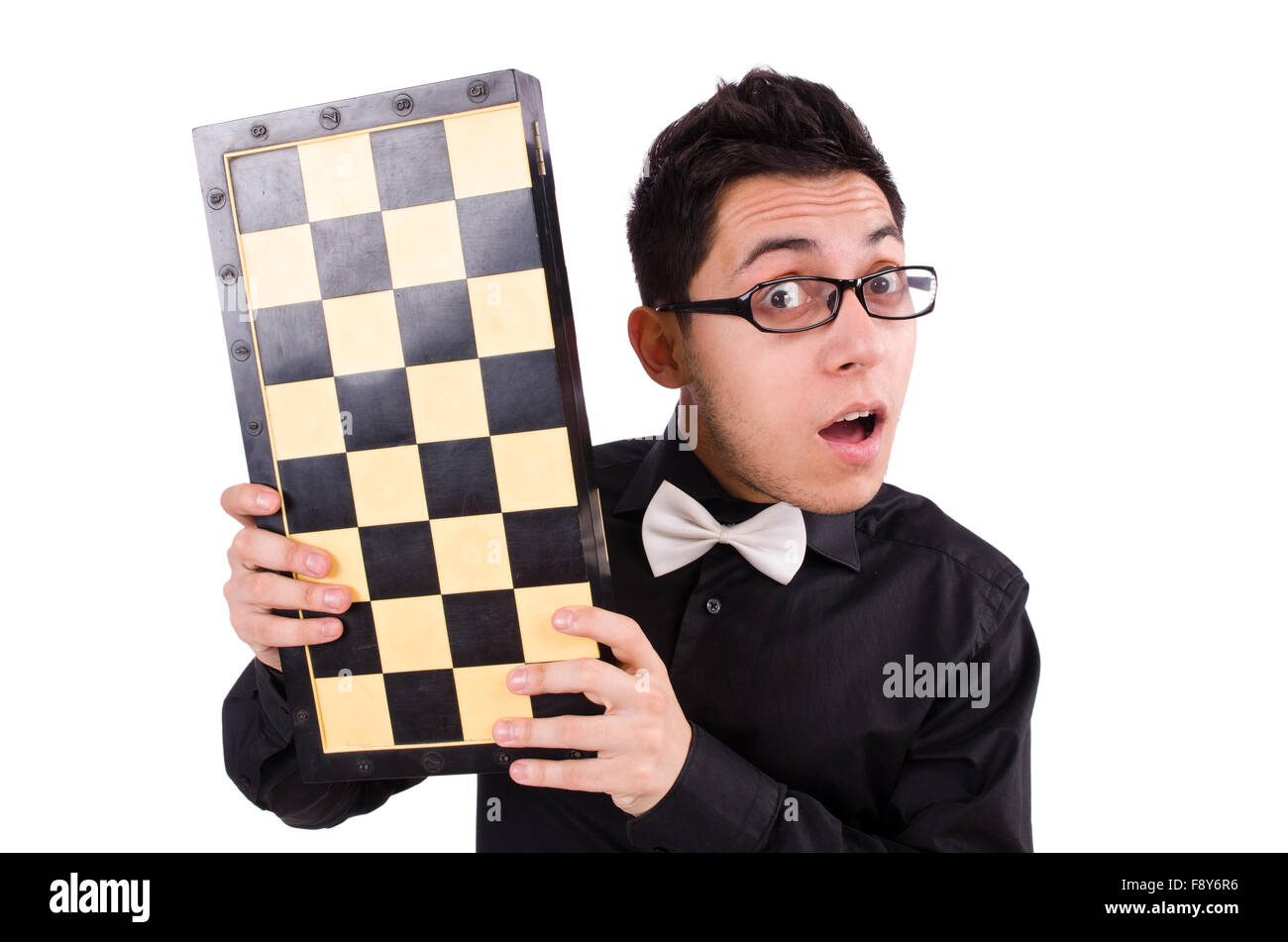 Funny chess player isolated on white Stock Photo - Alamy