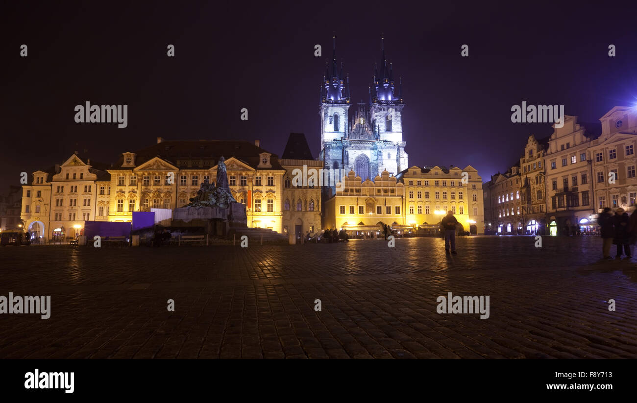 Night view of Old Town Square. Prague, Czechia Stock Photo - Alamy