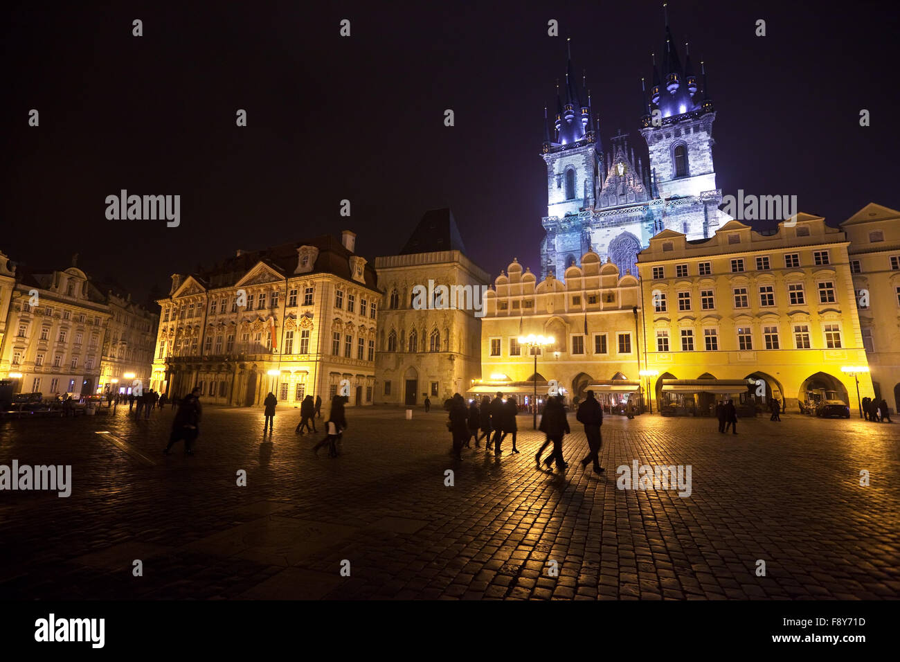 Night view of Old Town Square. Prague, Czechia Stock Photo - Alamy