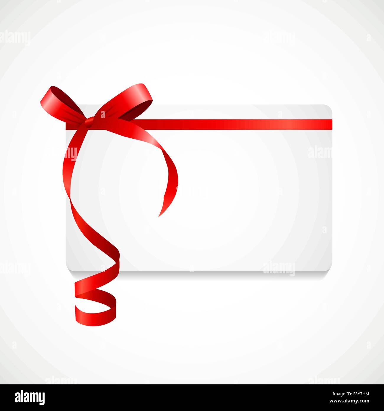 Gift Card with Red Ribbon and Bow. Vector illustration Stock Vector ...