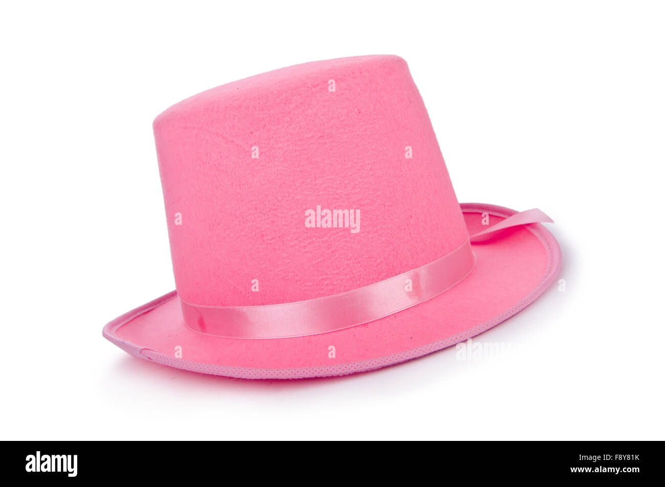 Pink topper hat isolated on the white Stock Photo - Alamy