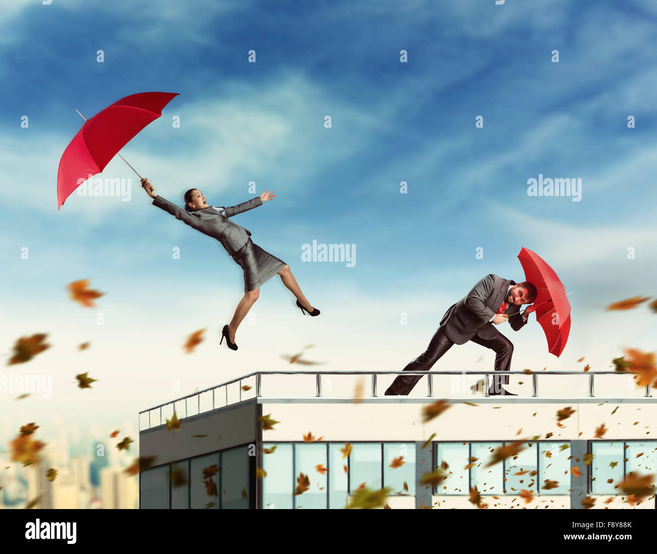 Businesspeople while storming Stock Photo - Alamy