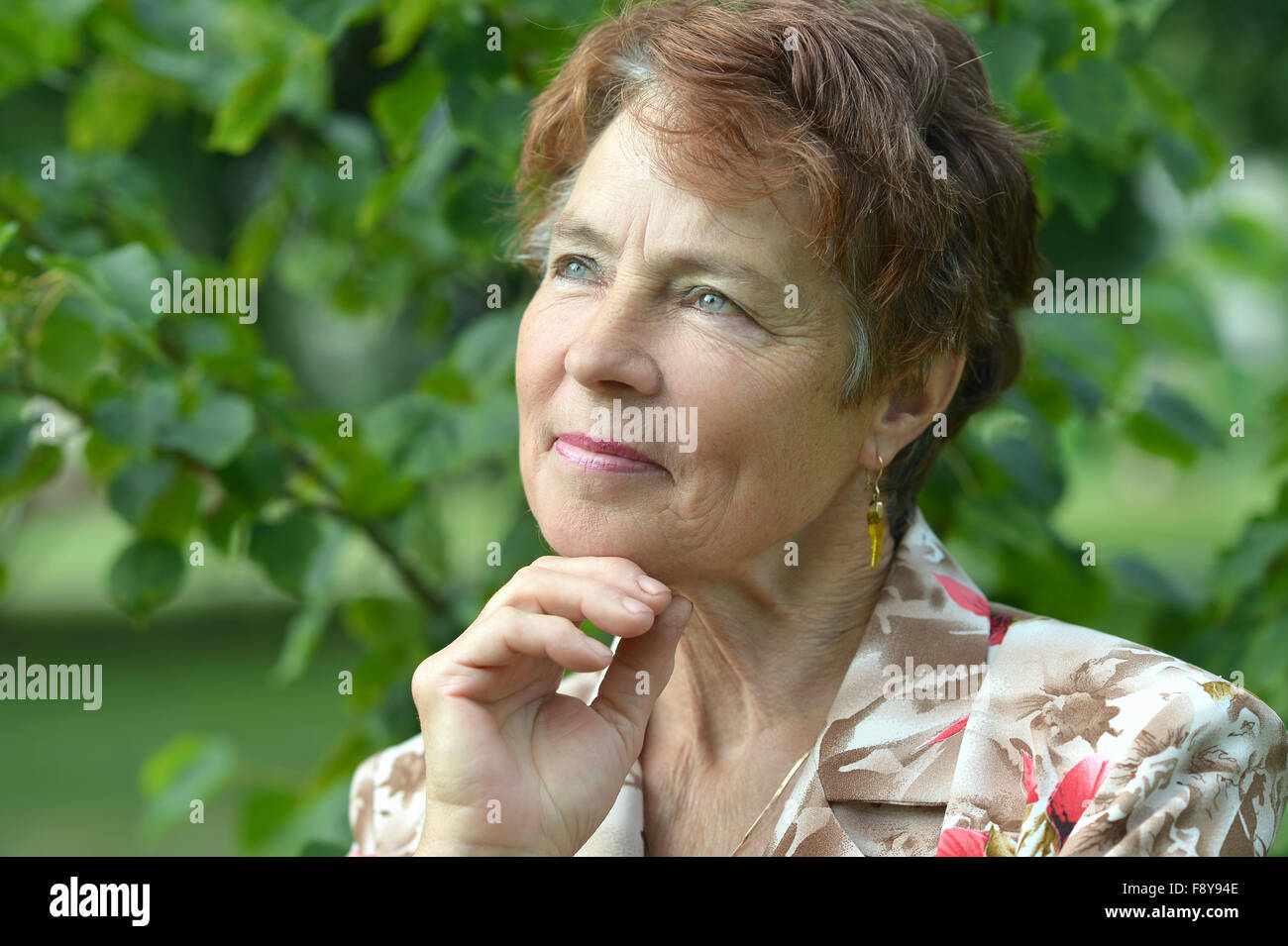 Lady enjoying summer Stock Photo - Alamy