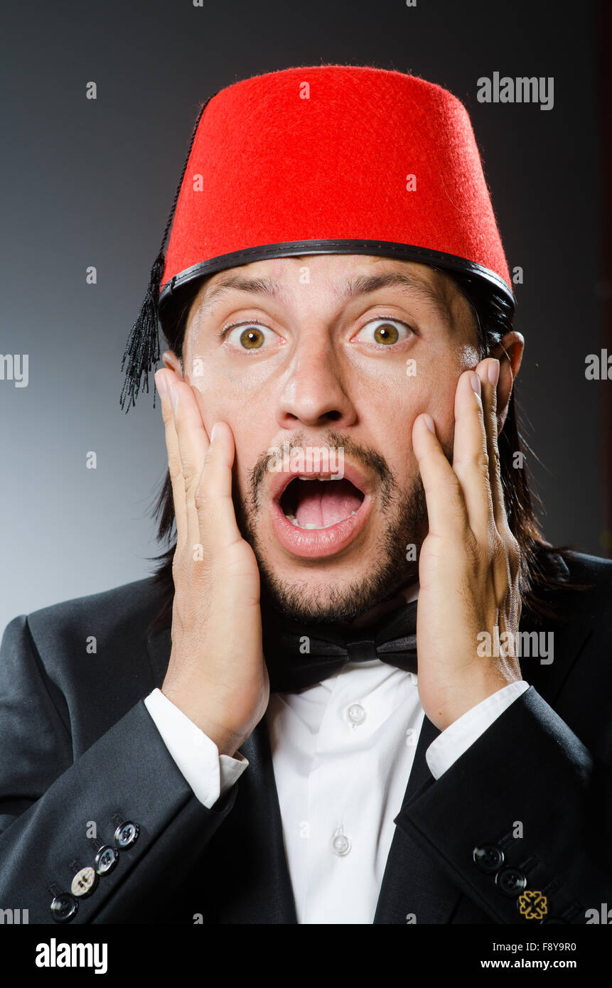 Man in traditional turkish hat and dress Stock Photo - Alamy