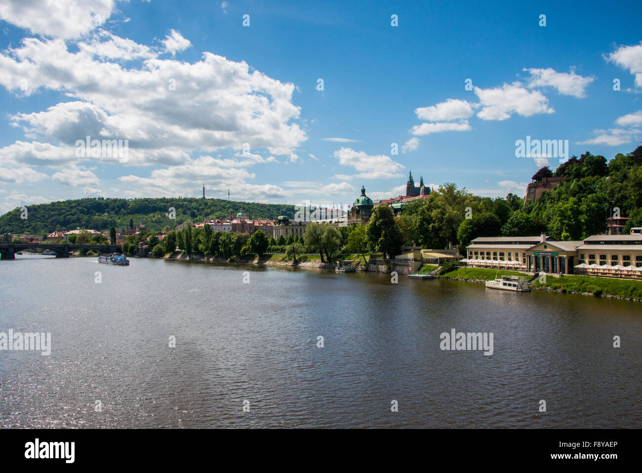 View of Vltava river in Prague Stock Photo - Alamy
