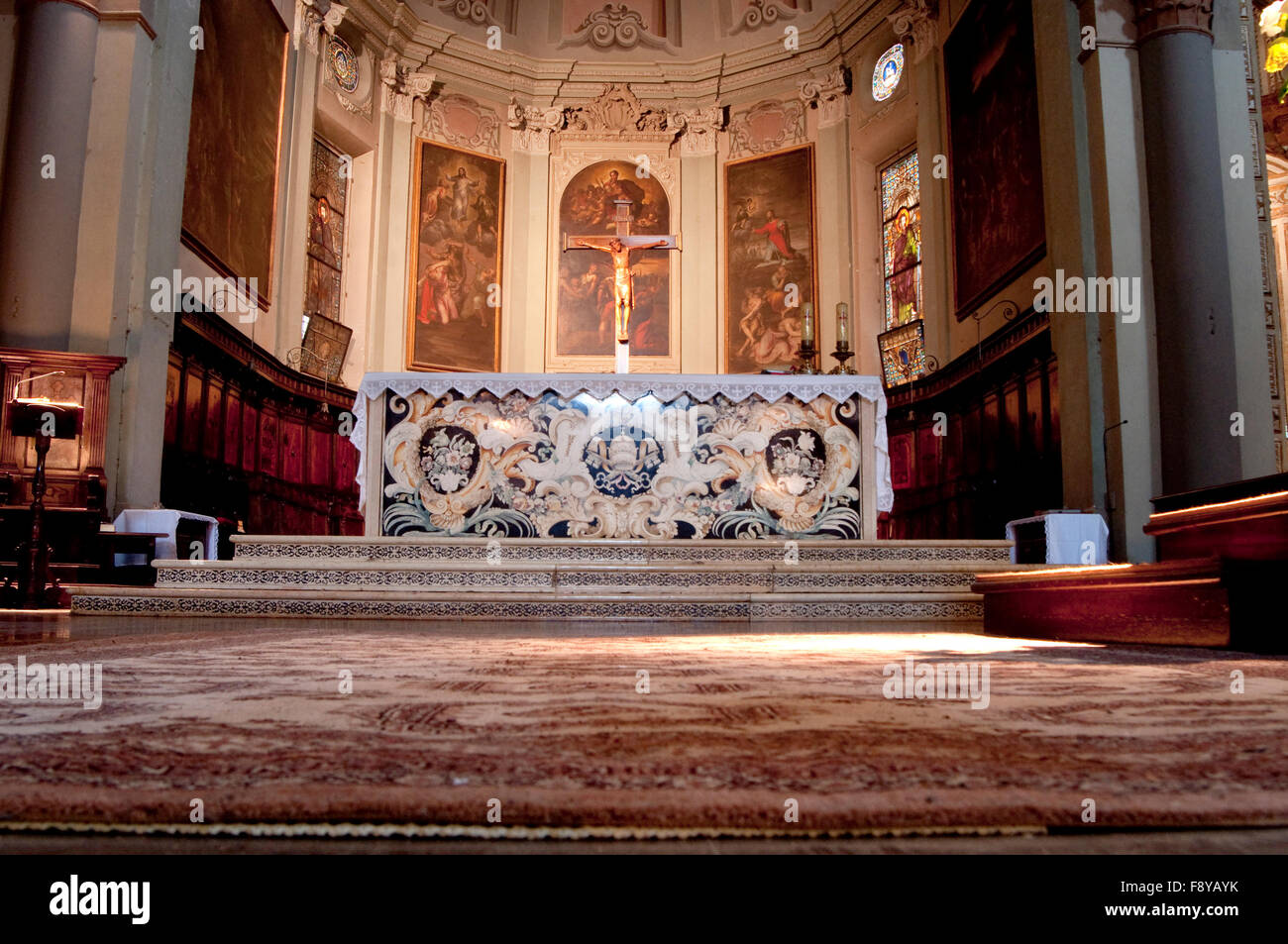 Italy, Emilia Romagna, Modena, Saint Peter Church, Interior View Stock ...