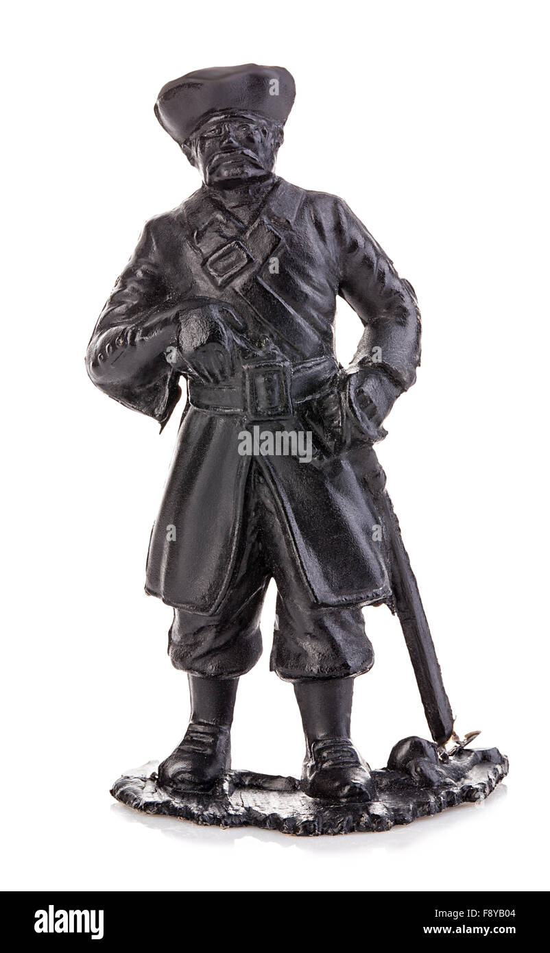 Old pirate captain in authentic looking costume close-up isolated on a ...