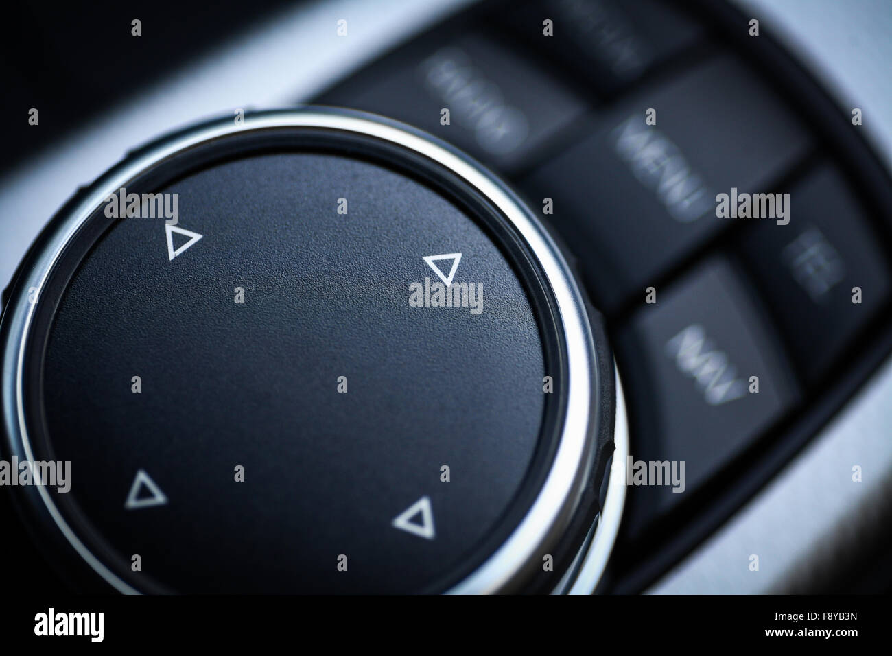 Detail of some black buttons in a car Stock Photo - Alamy