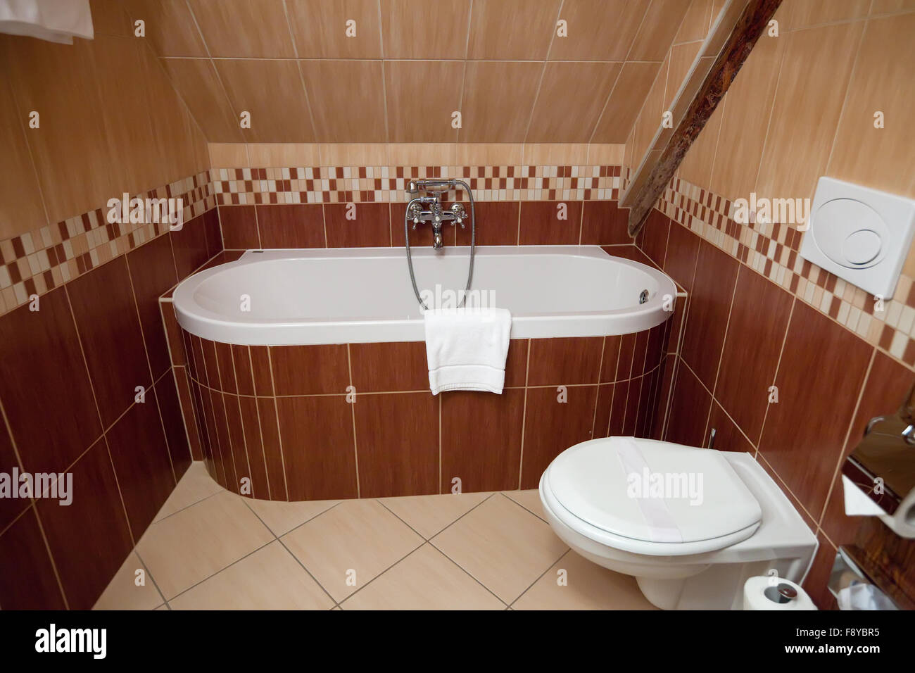 Interior of bathroom with bathtub Stock Photo - Alamy