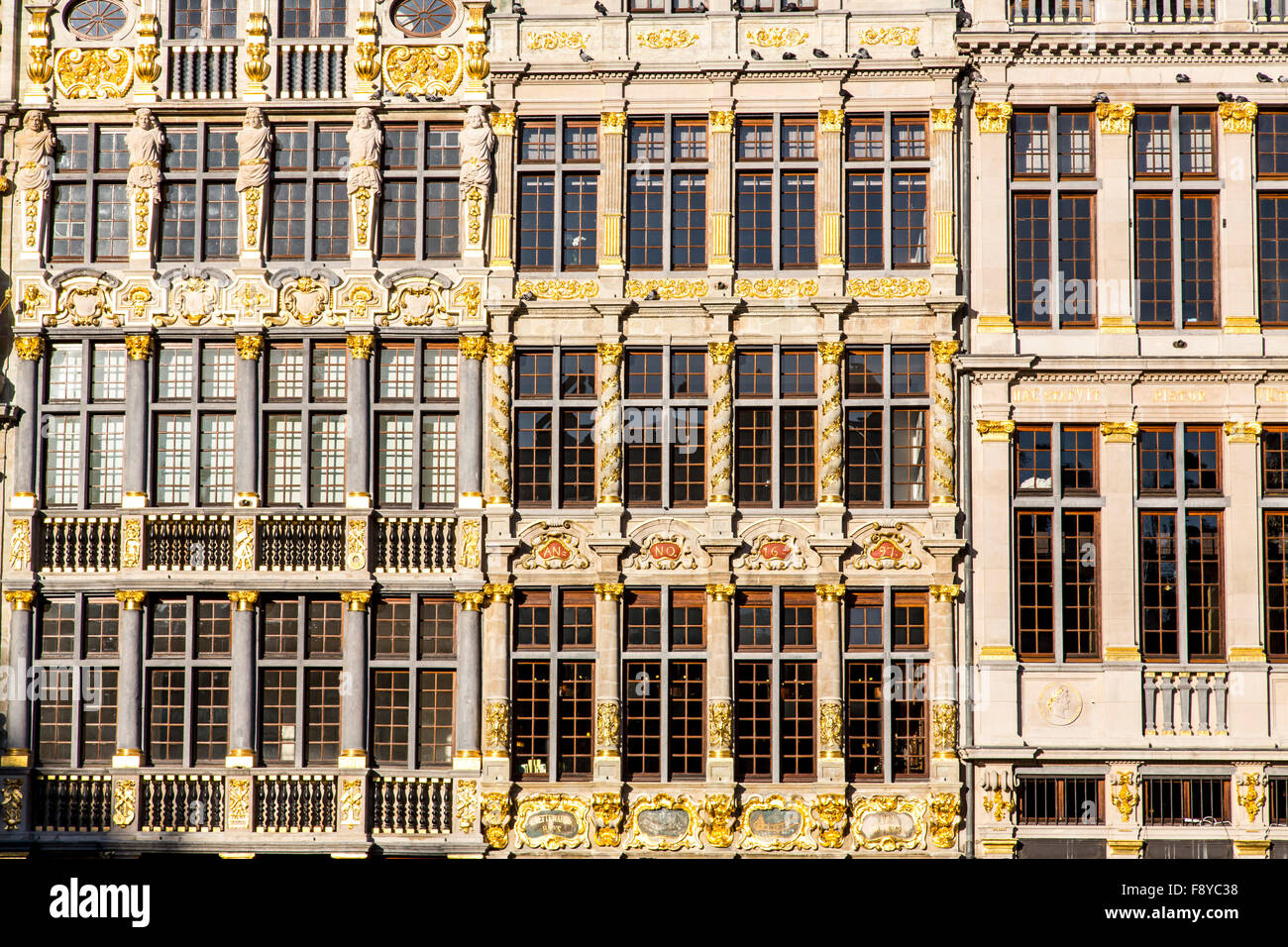 Historic Grand Place in the old town, facades of old houses, with ...