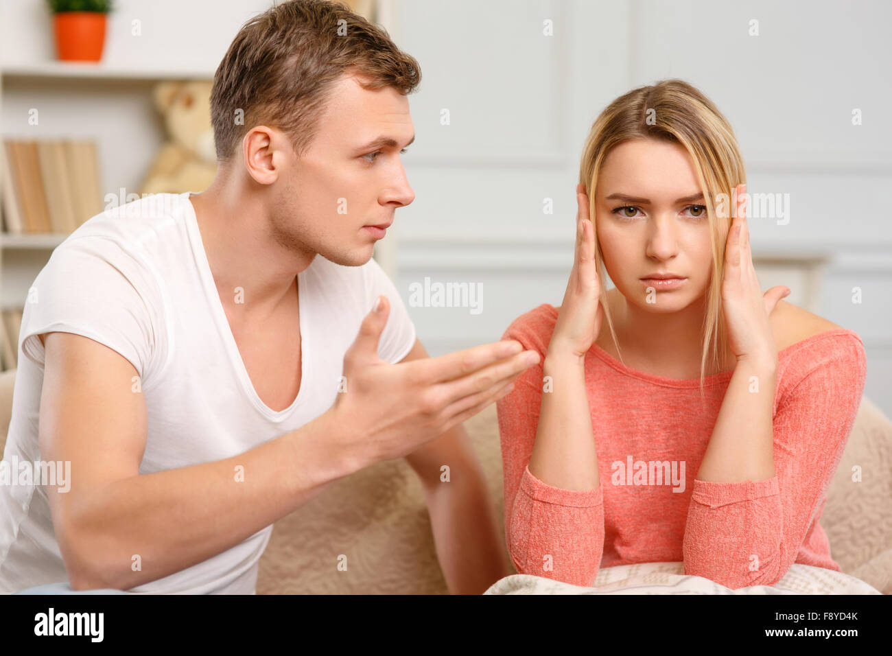 Young couple is having a fight Stock Photo - Alamy