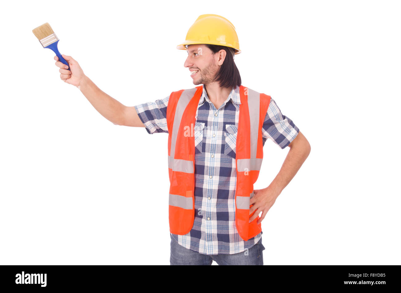 Funny painter isolated on white Stock Photo - Alamy