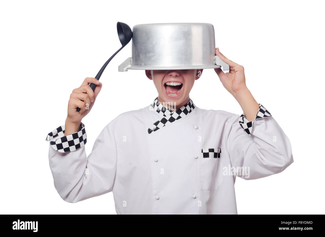 Funny male cook isolated on white Stock Photo - Alamy