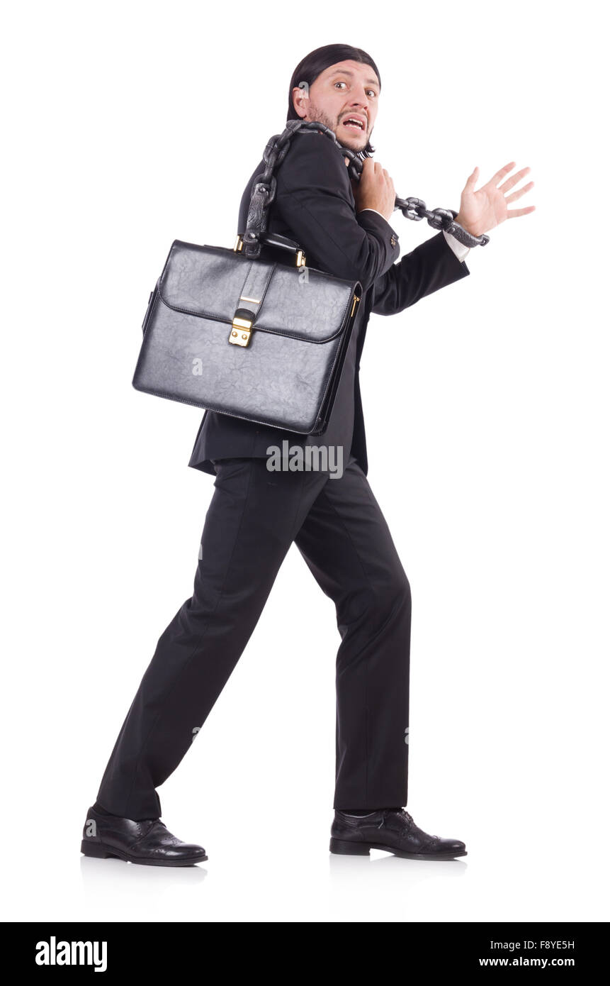 Man with chain isolated on the white Stock Photo - Alamy