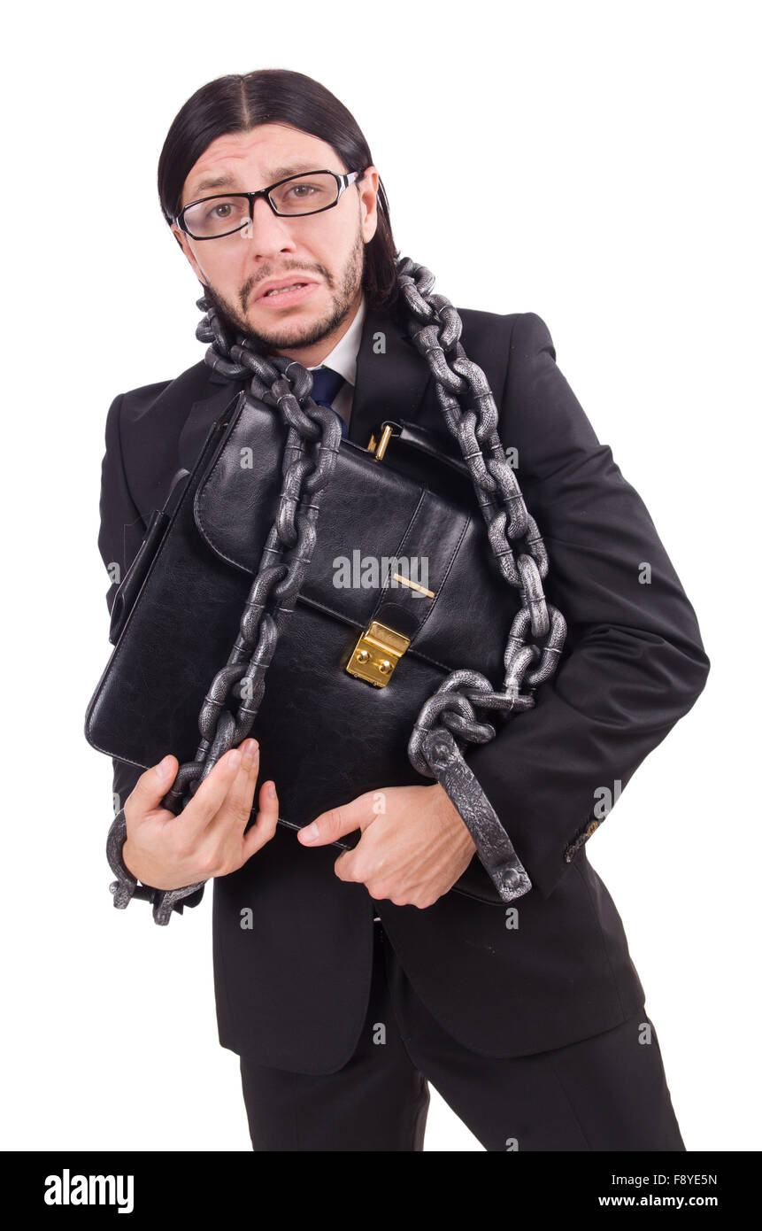 Man with chain isolated on the white Stock Photo - Alamy