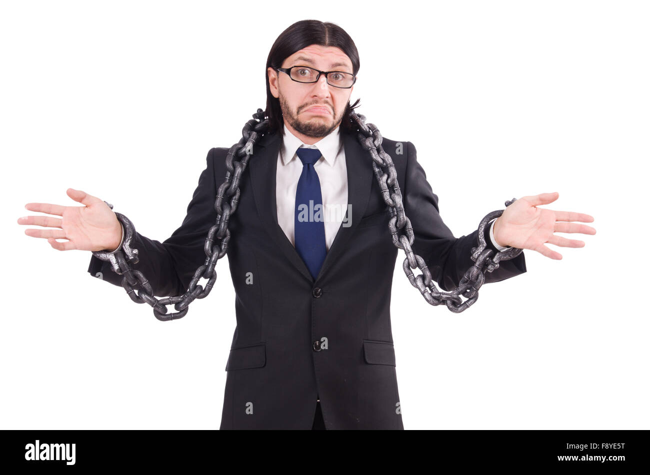 Man with chain isolated on the white Stock Photo - Alamy