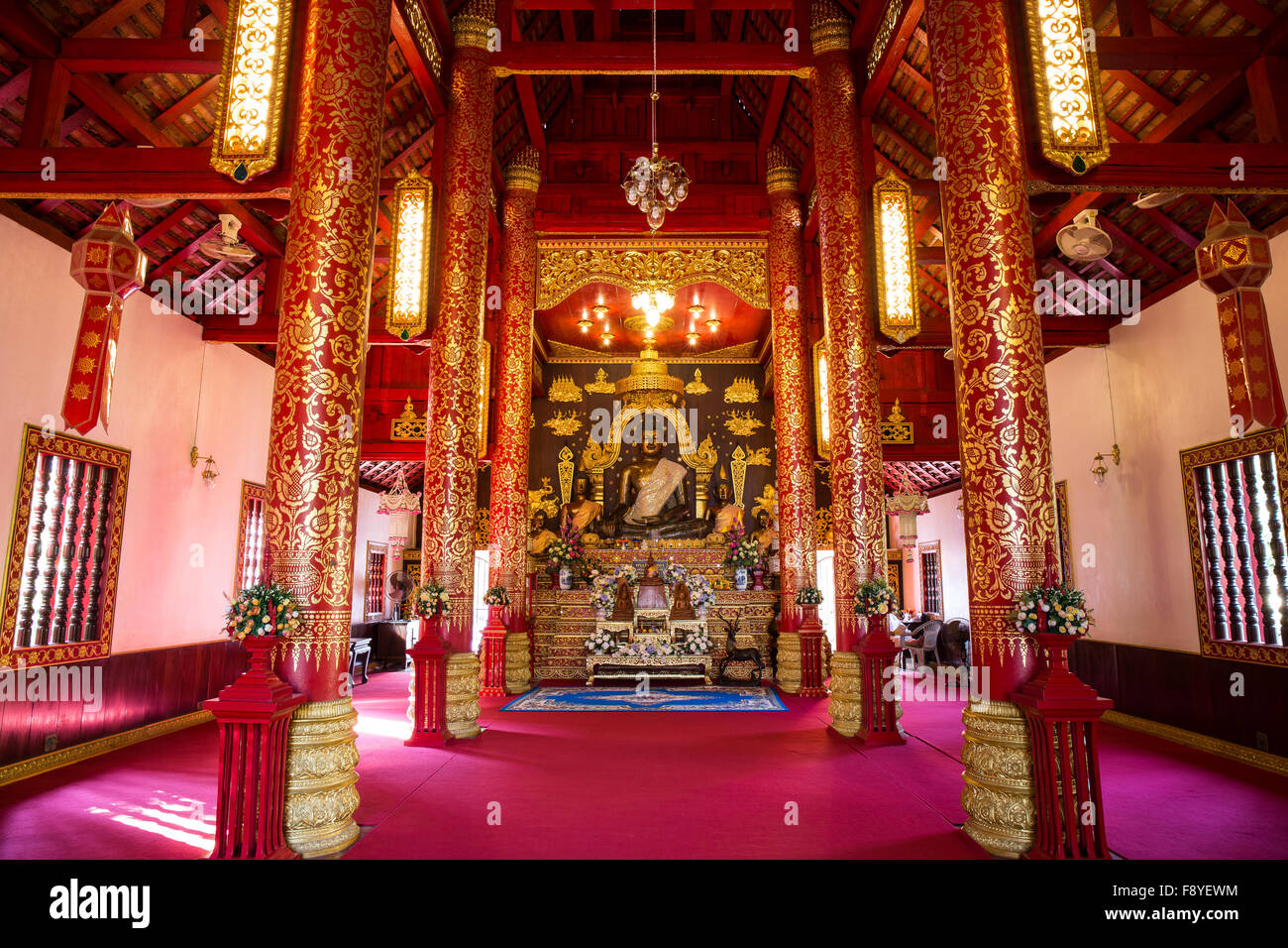 Interior of Thai Northern Temple and Buddha Sculpture at Wat Phra Kaeo ...