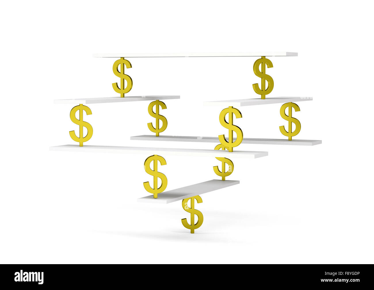 Financial balance with dollar sign on white Stock Photo - Alamy