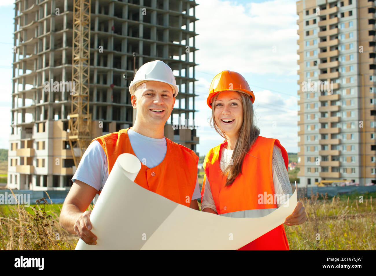 Two architect discuss new building hi-res stock photography and images ...