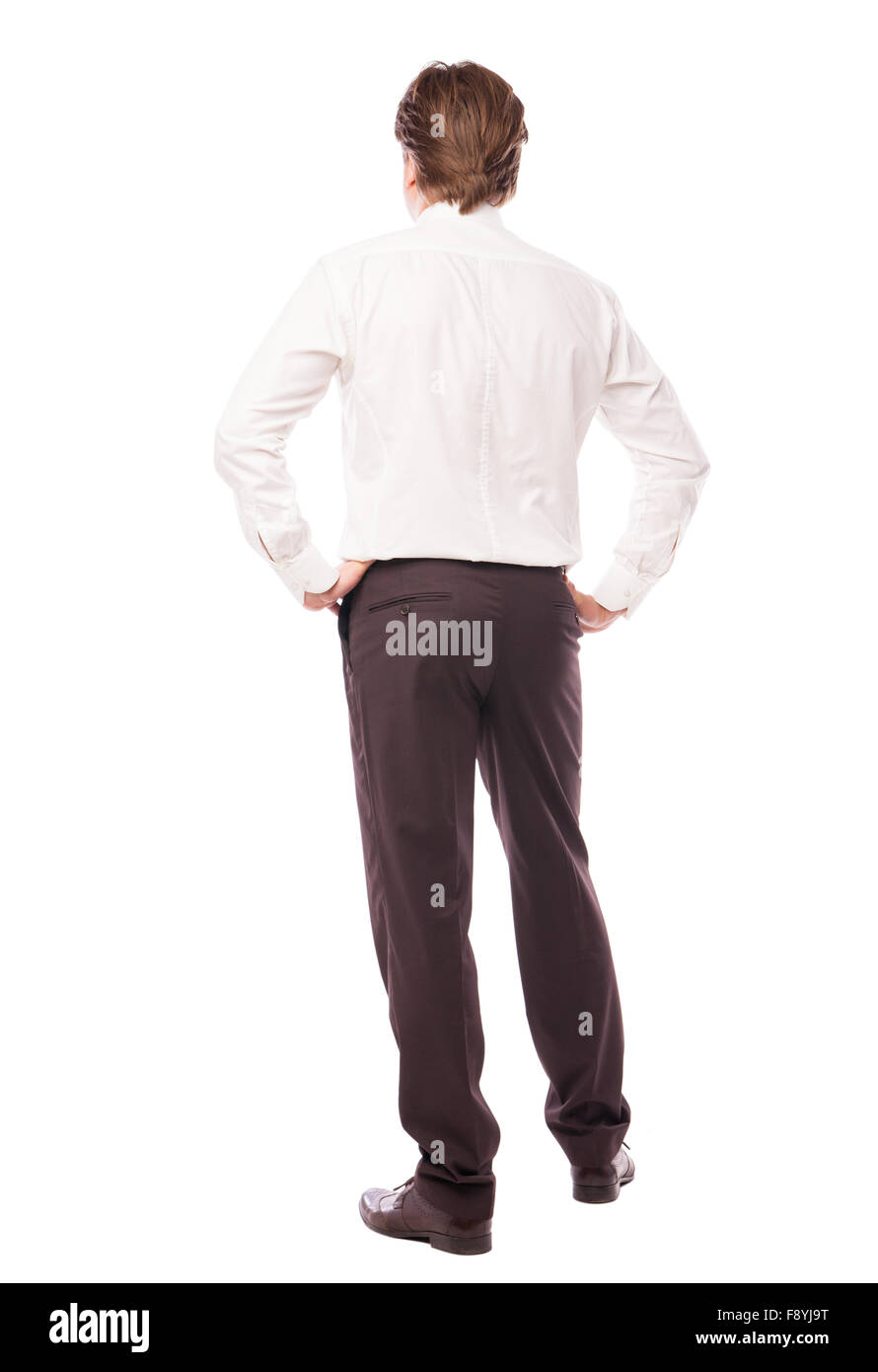 Man working office backview Cut Out Stock Images & Pictures - Alamy