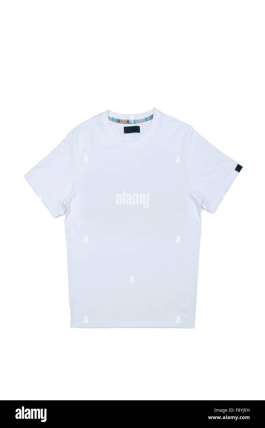 Male t-shirt isolated on the white background Stock Photo - Alamy