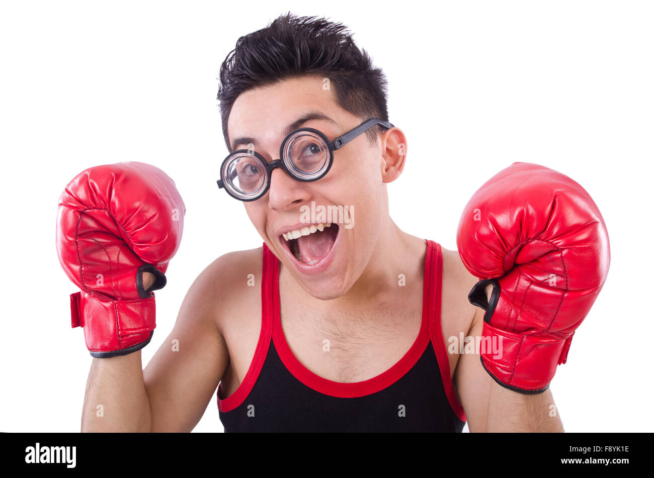 Funny boxer isolated on the white background Stock Photo - Alamy