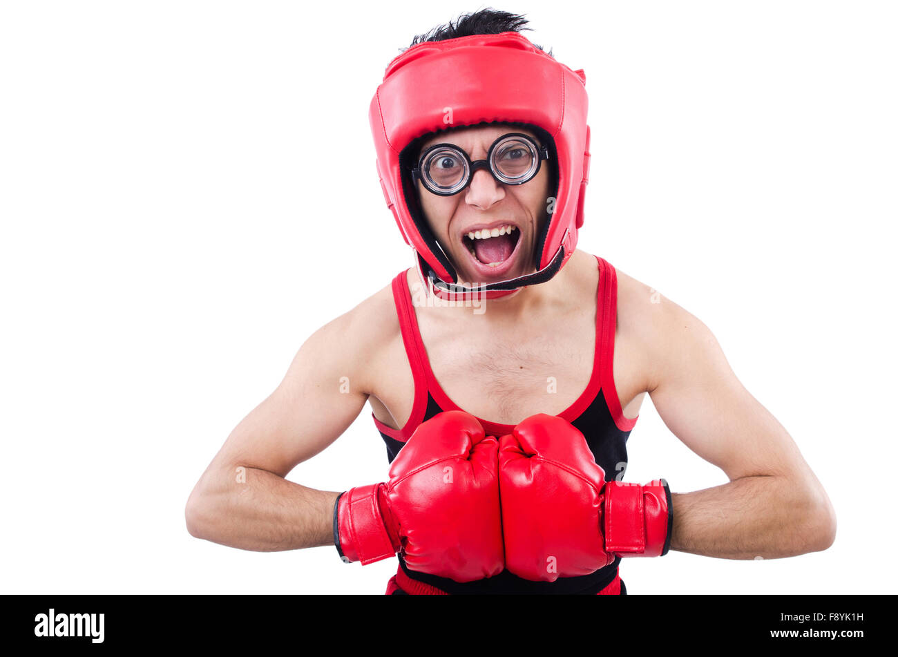 Funny boxer isolated on the white background Stock Photo - Alamy