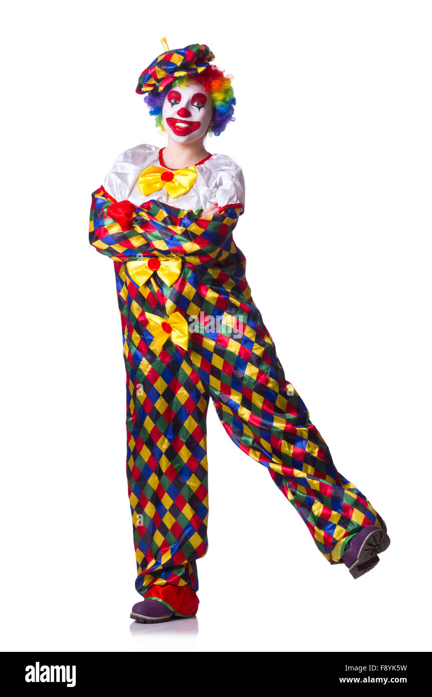 Clown in the costume isolated on white Stock Photo - Alamy