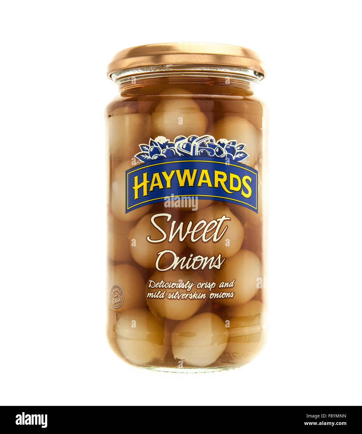 Haywards Sweet Pickled Onions Isolated On White Background Stock Photo ...