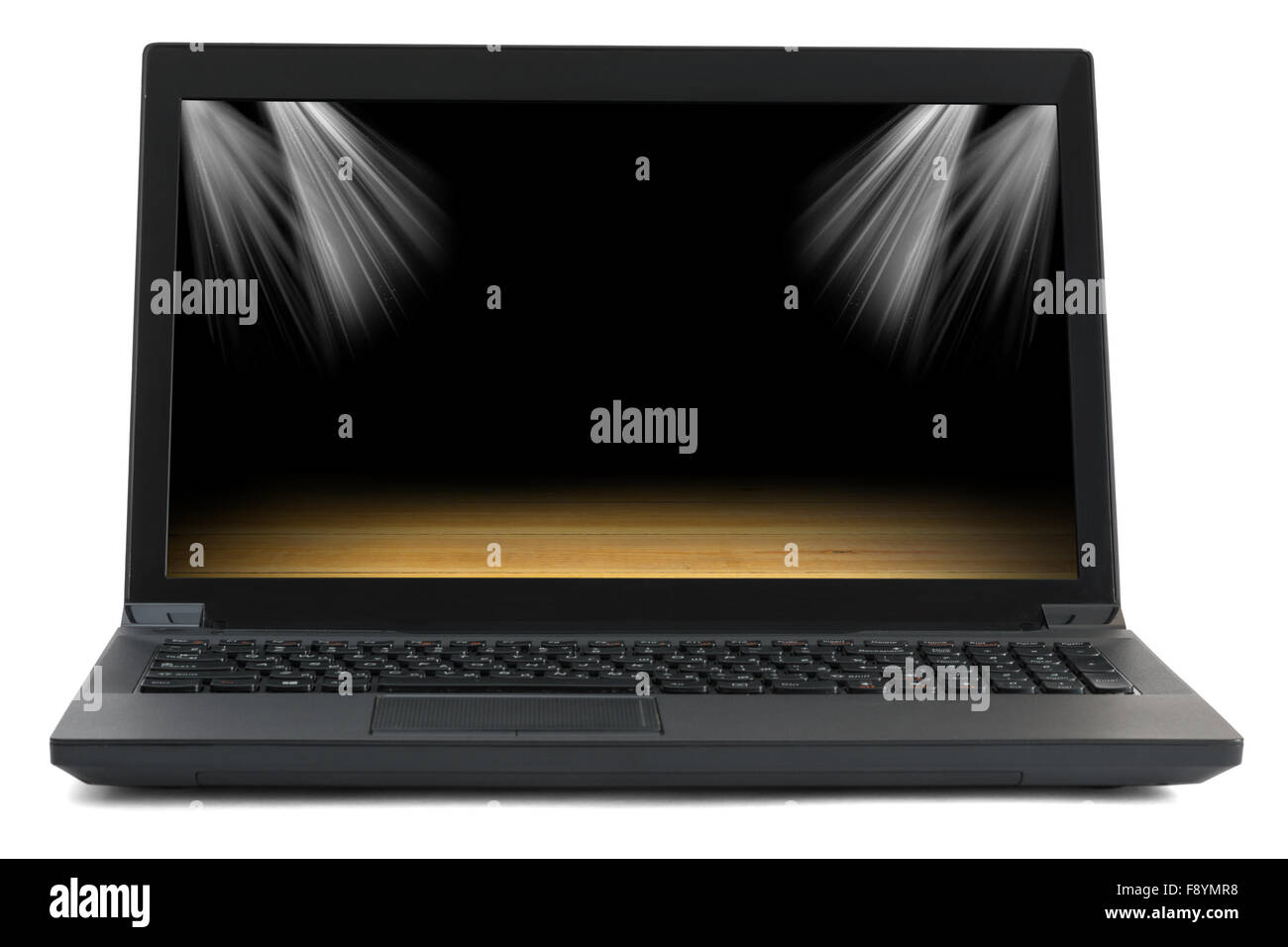 Black laptop with picture Stock Photo - Alamy