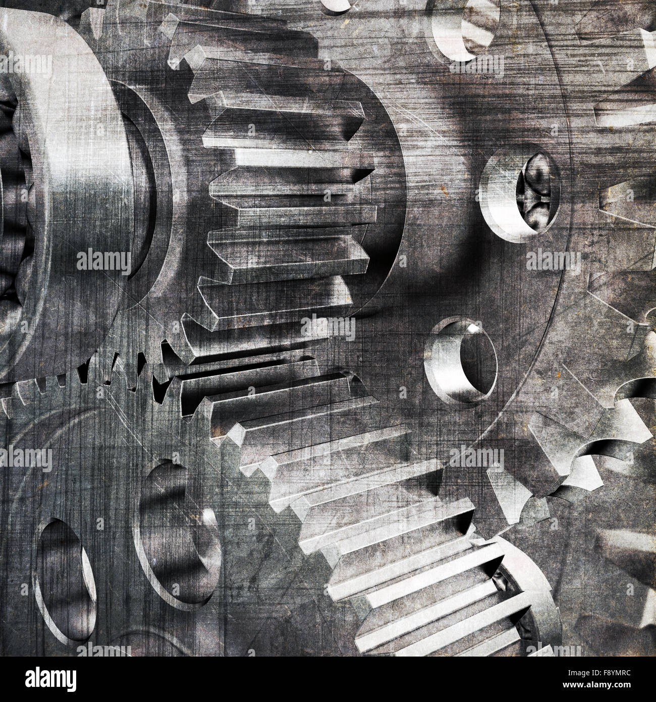 Metal cog gears joining together Stock Photo - Alamy