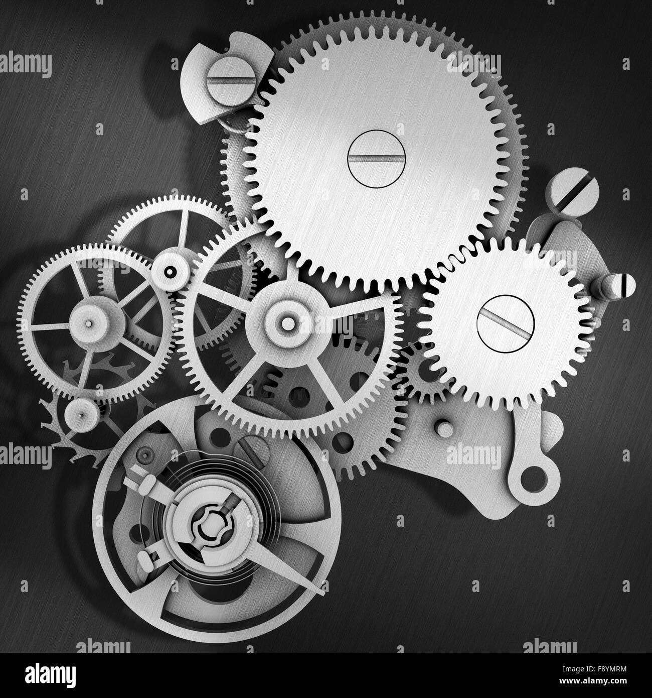 Grey metal cog gears joining together Stock Photo - Alamy
