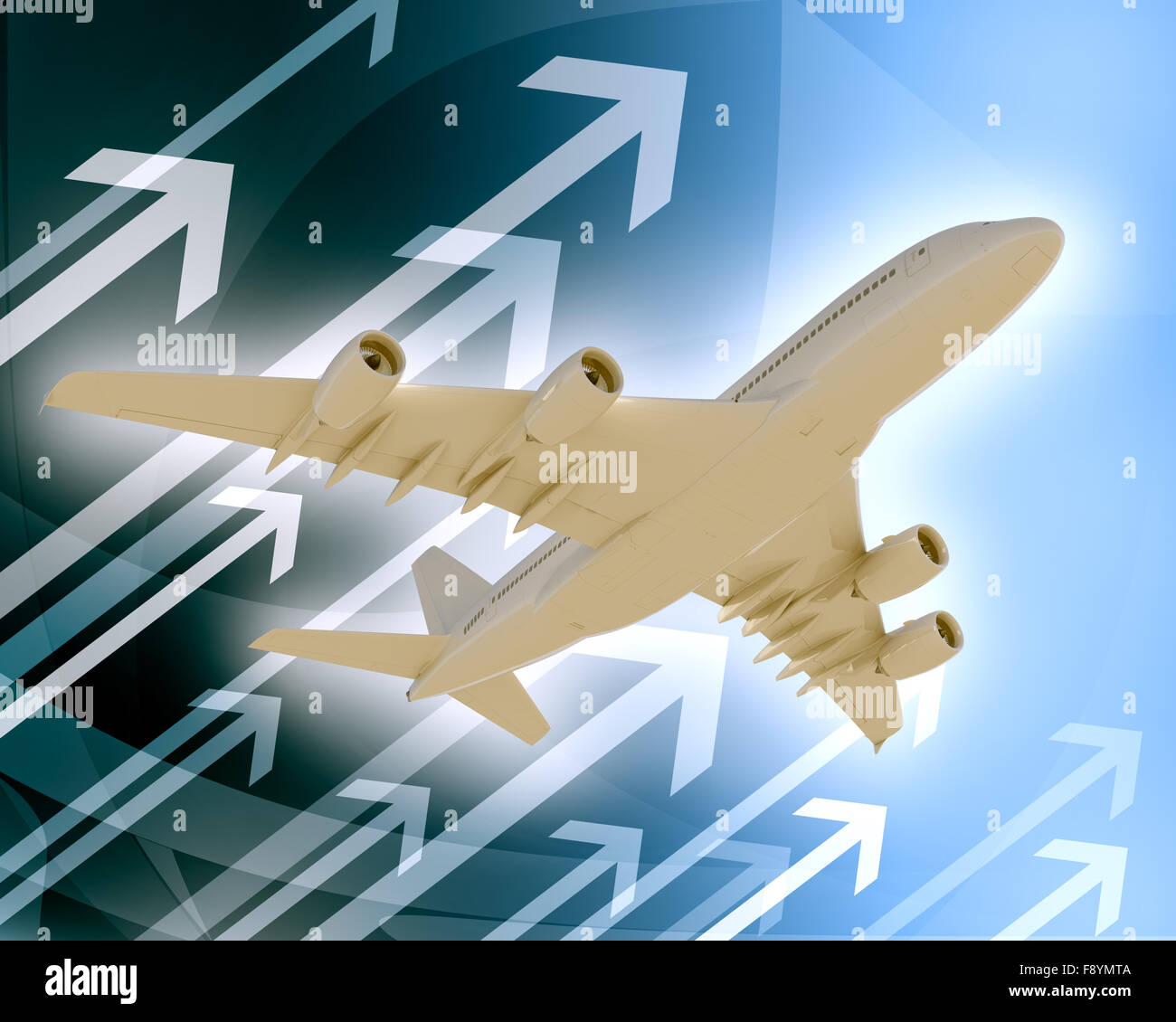 Jet with arrows Stock Photo - Alamy