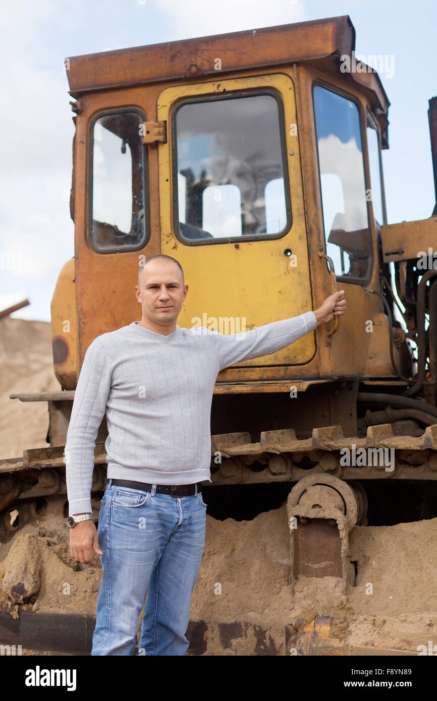 Portrait of tractor operator at workplace Stock Photo - Alamy