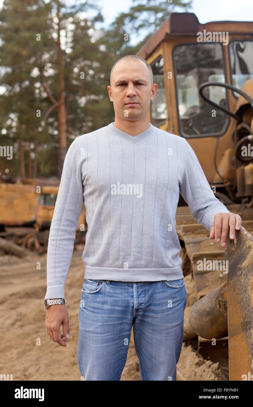 Portrait of tractor operator at workplace Stock Photo - Alamy