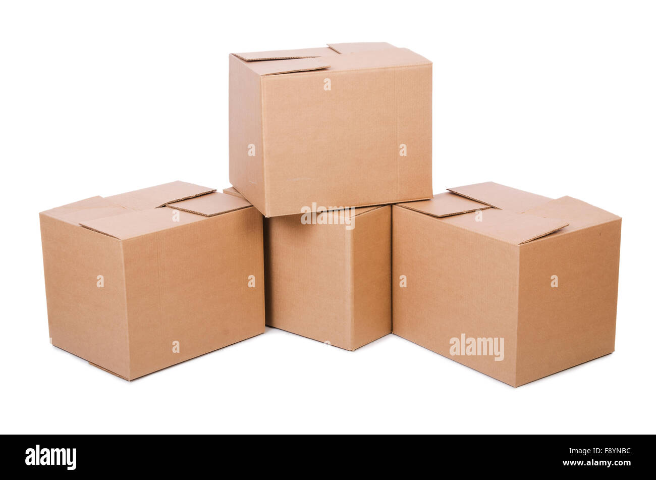 Set of boxes isolated on white Stock Photo - Alamy