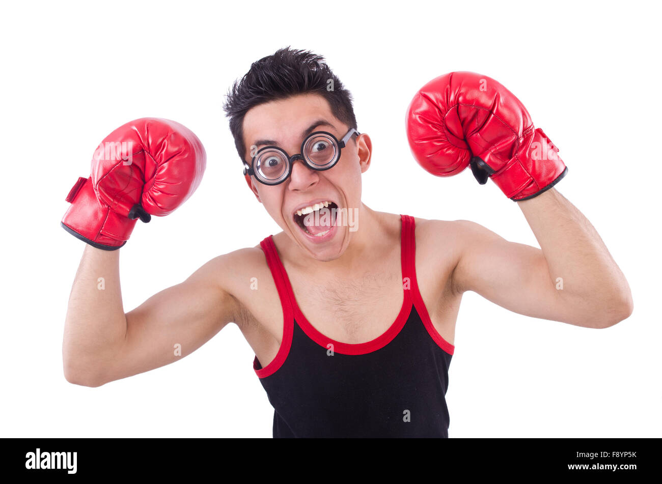 Funny boxer isolated on the white background Stock Photo - Alamy