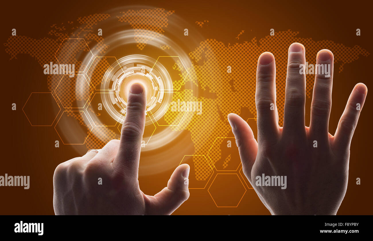 Click icon yellow internet button hi-res stock photography and images ...