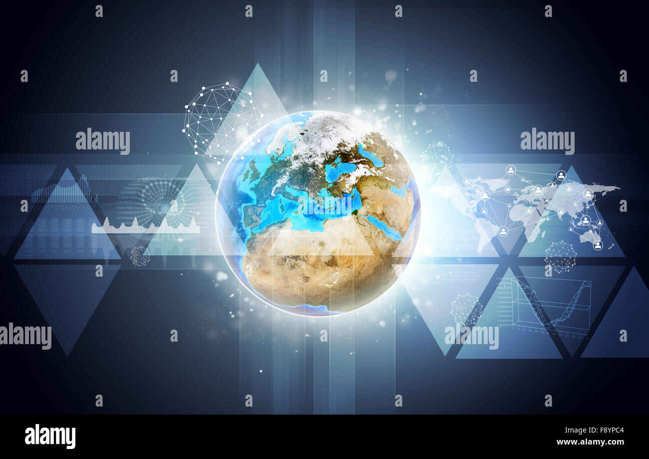 Earth with world map Stock Photo - Alamy