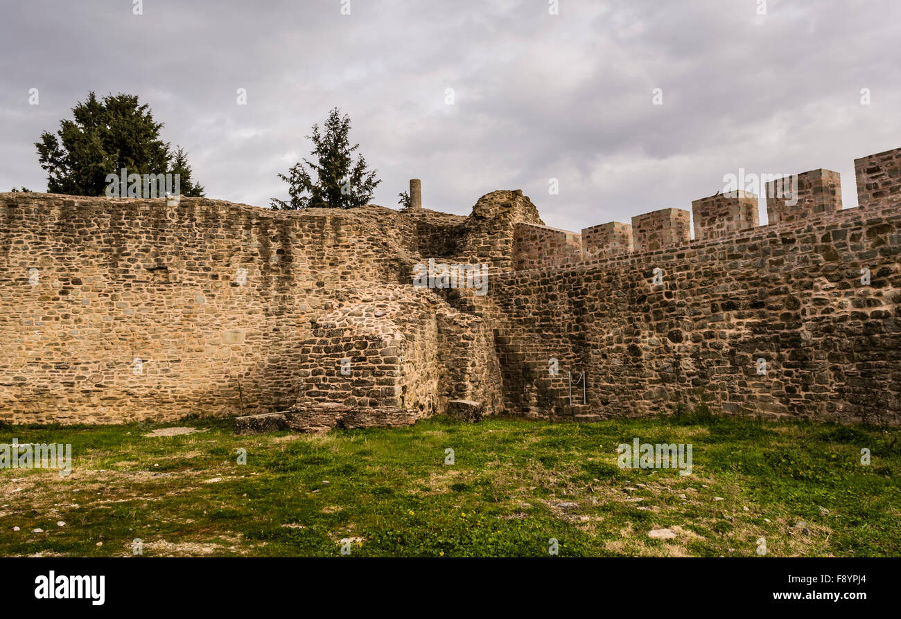 Old Byzantine fortress walls at Greece Stock Photo - Alamy