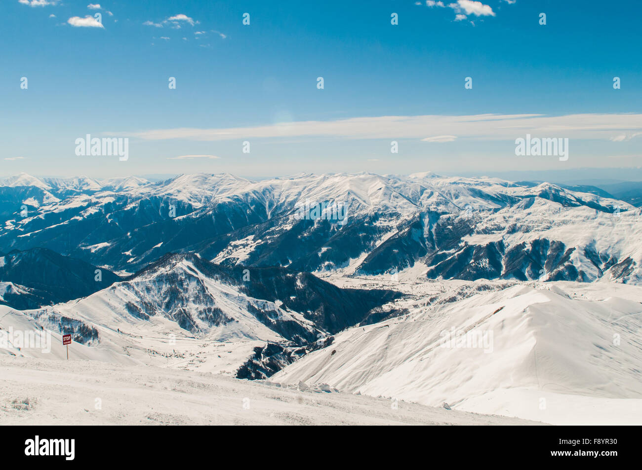 Snow mountains on bright winter day Stock Photo - Alamy