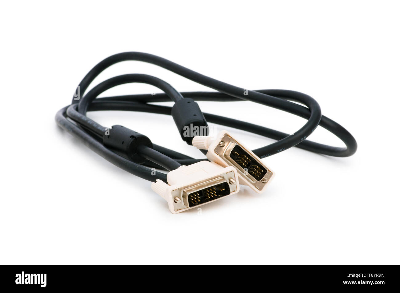 DVI cable isolated on the white background Stock Photo - Alamy
