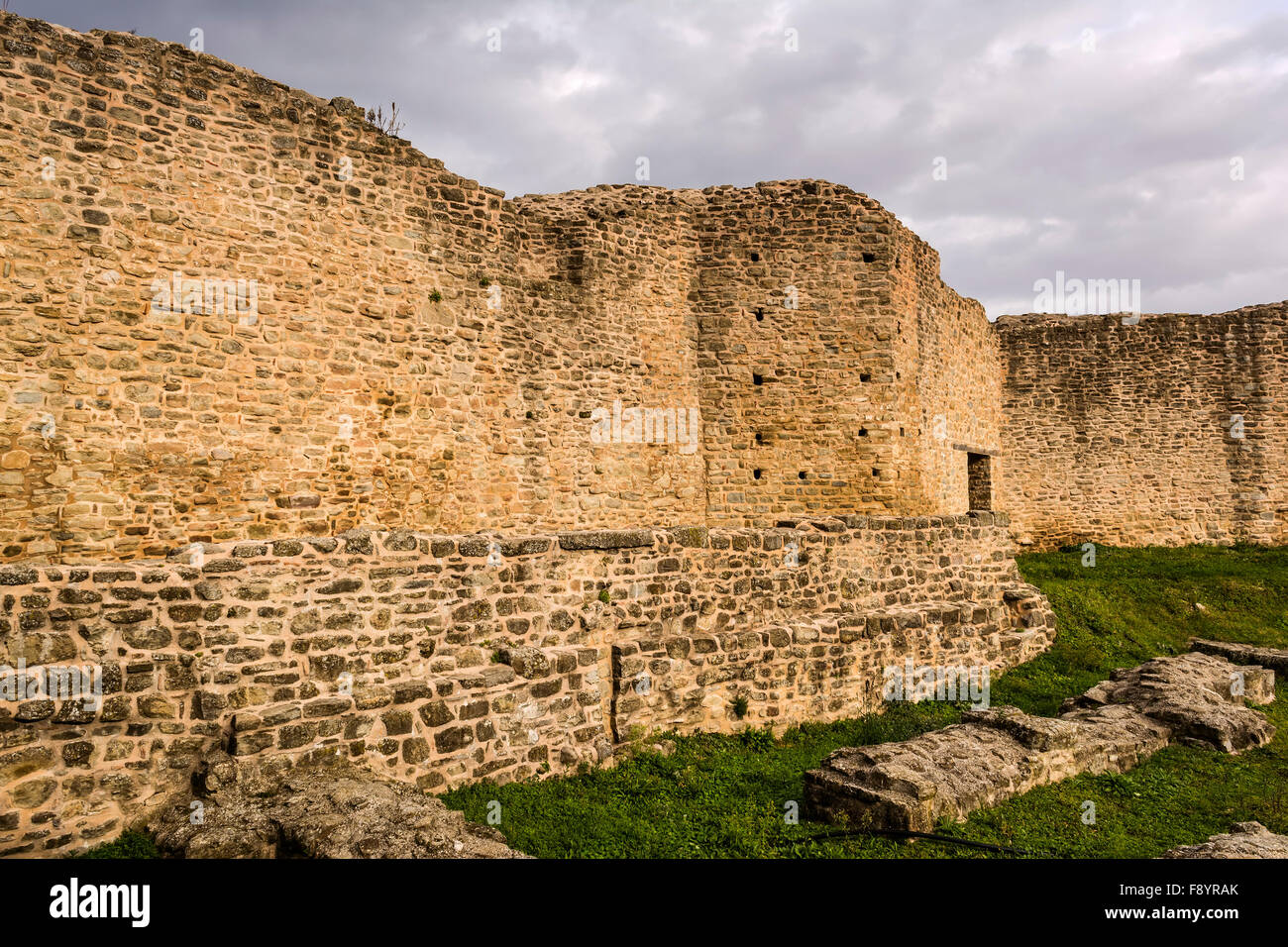 Old Byzantine fortress walls at Greece Stock Photo - Alamy
