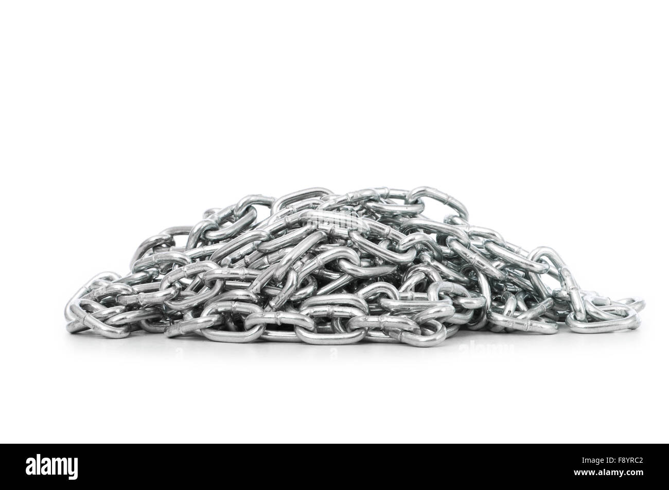 Silver chain isolated on the white background Stock Photo - Alamy