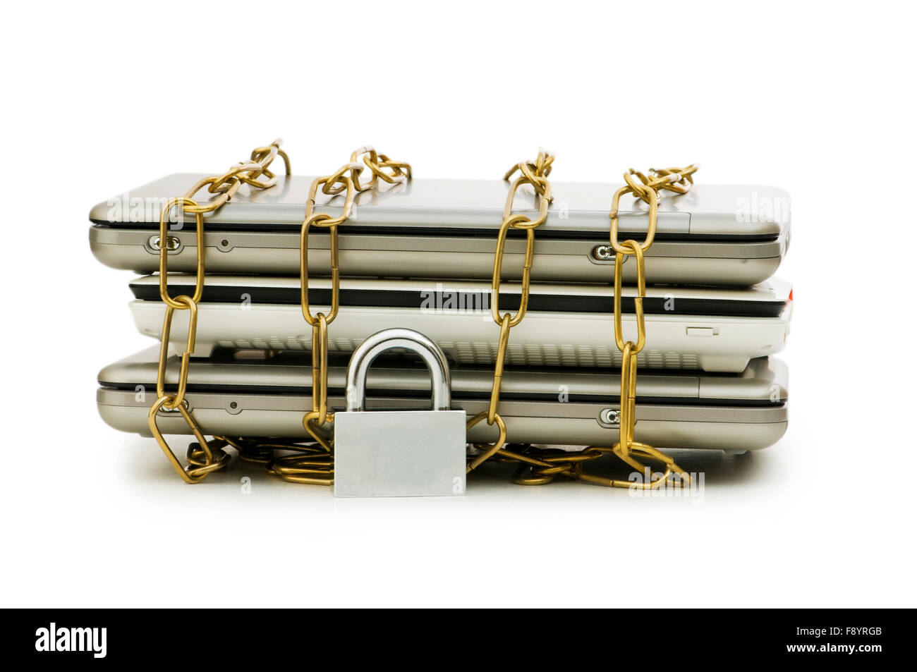 Concept of computer security with laptop and chain Stock Photo - Alamy