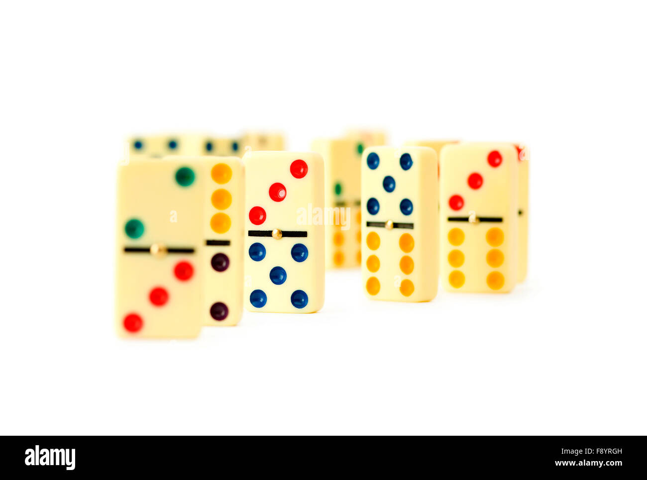 Colourful dominoes isolated on the white Stock Photo - Alamy
