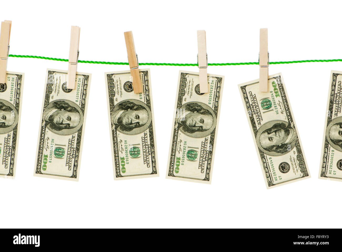 Money laundering concept with dollars on the rope Stock Photo - Alamy