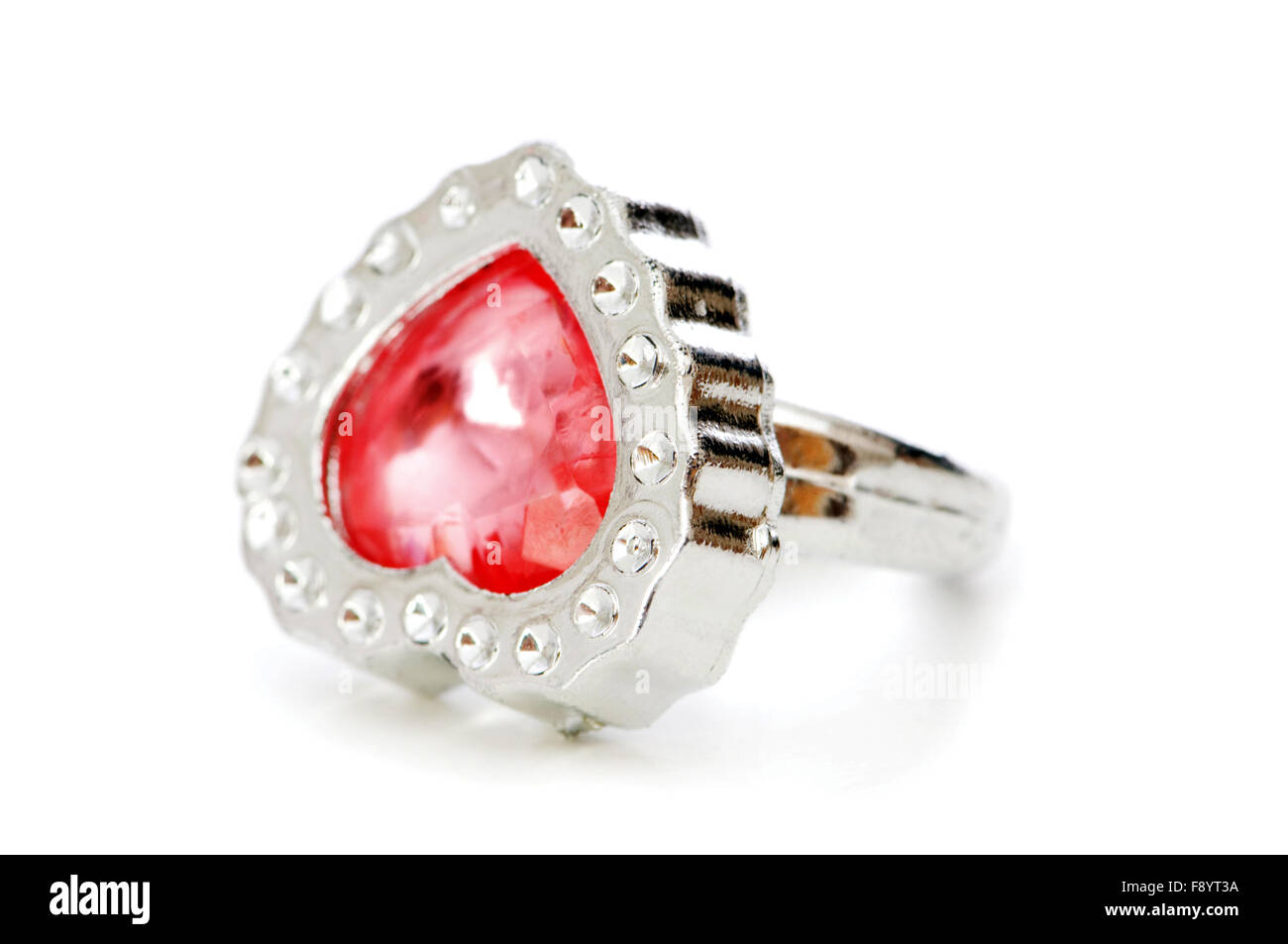 Heart shaped ring isolated on the white background Stock Photo - Alamy