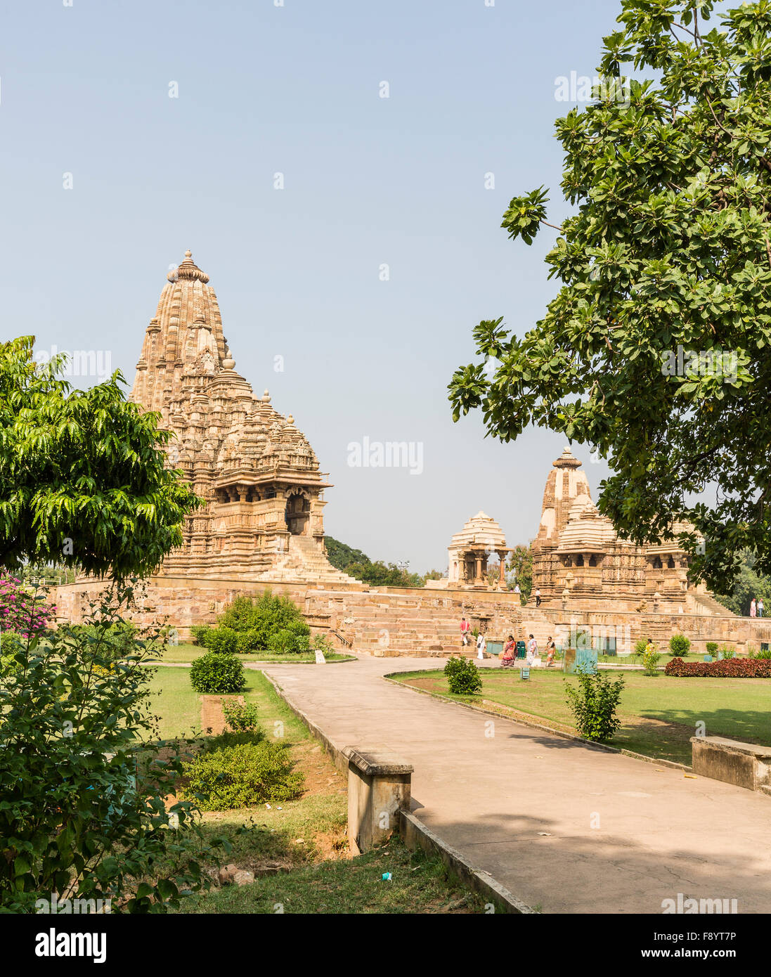 The UNESCO recognised temples in Khajuraho, Madhya Pradesh, India Stock ...